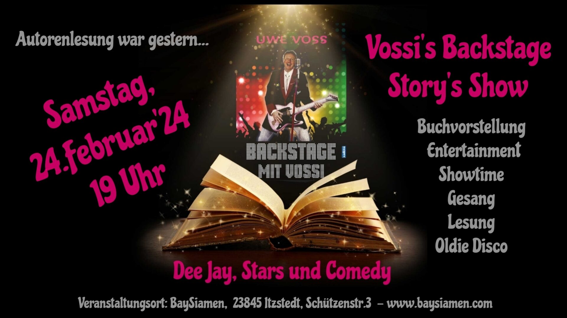 Premiere von Backstage Storys mit Vossi im BAYSIAMEN | Uwe Voss